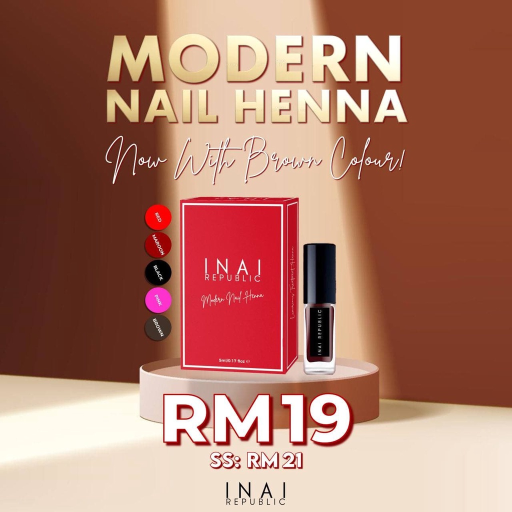 INAI REPUBLIC Inai Kuku Halal Sah Solat/Neelofa Pakai/Tahan Lama/Nail ...