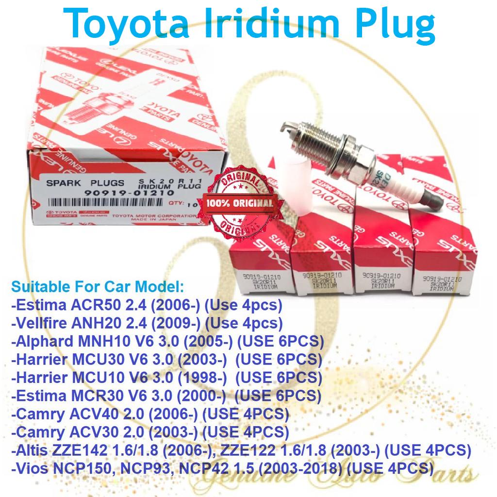(100% ORIGINAL) TOYOTA IRIDIUM Spark Plug 90919-01210 Toyota Estima Camry Harrier Altis Alphard ...