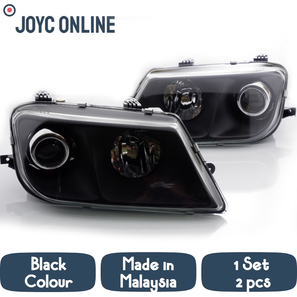 [READY STOCK] PROTON WAJA HEAD LAMP BLACK 1 SET 2 PCS HITAM PROJECTOR ...