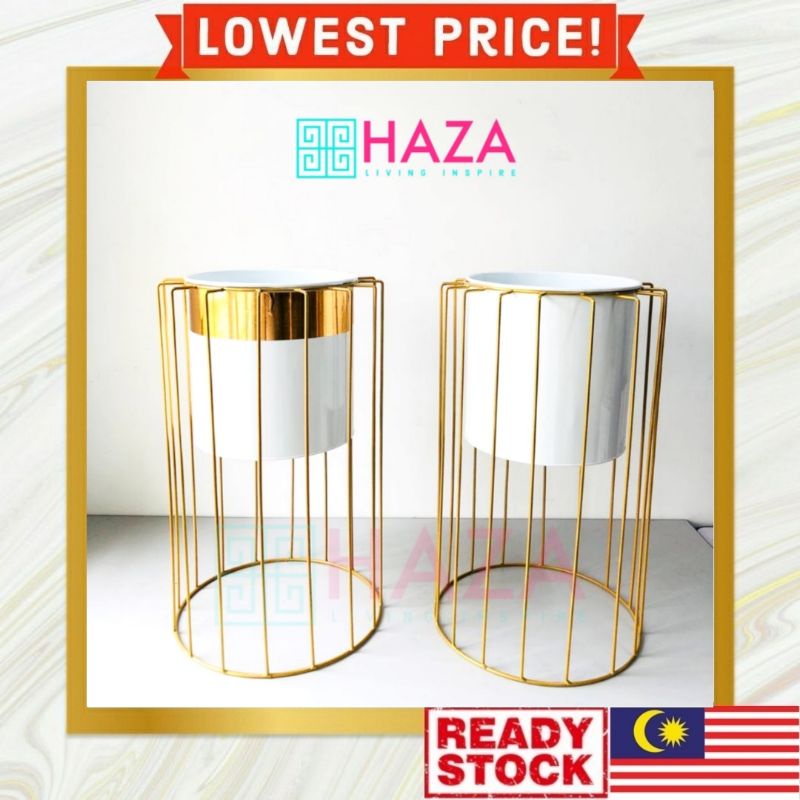 HAZA | BIRGIT Pot Gold Flower Vases Nordic Scandinavian luxury home ...