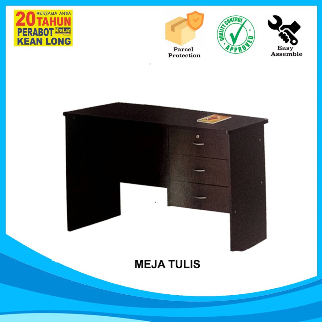 KLSB Meja Tulis 3 Laci / Meja Belajar / Meja Komputer / 3 Drawer Study ...