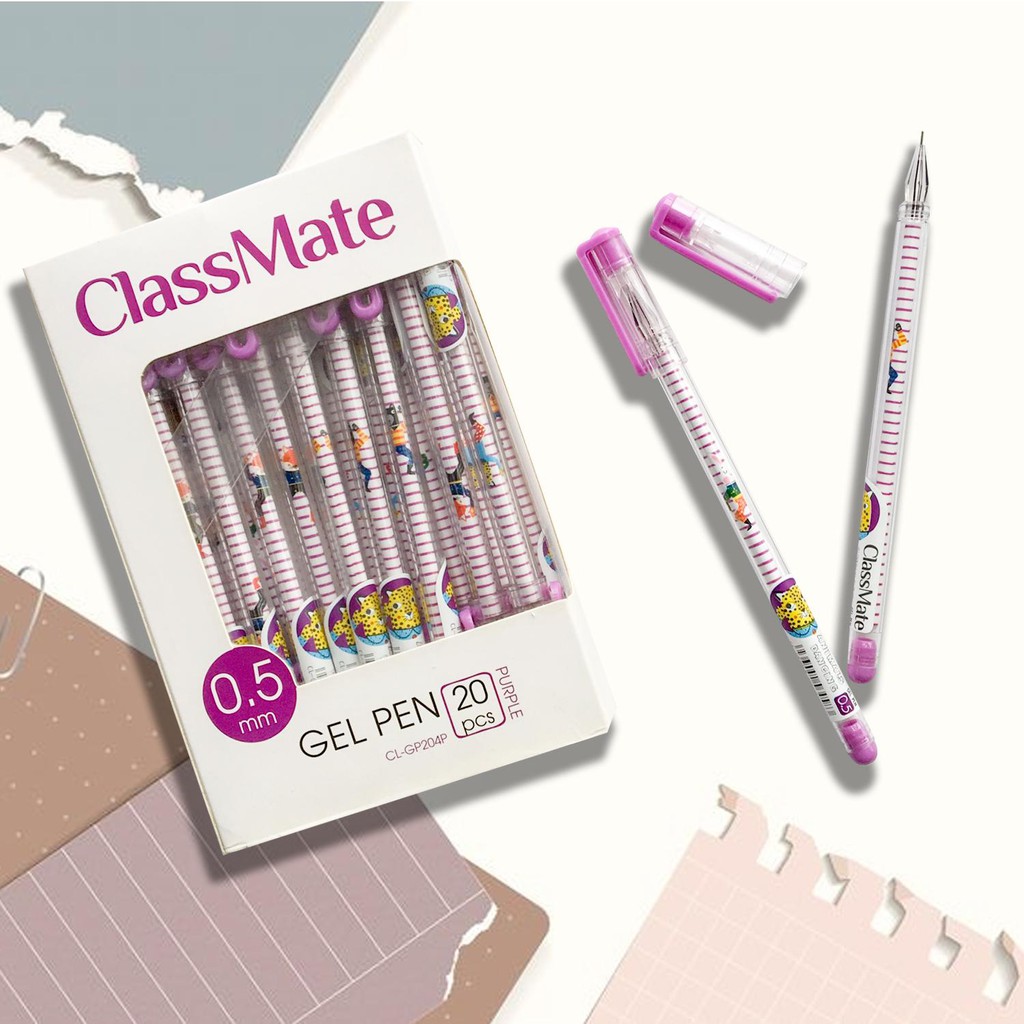 Classmate Gel Pen Printed Funny Nib 0.5mm Ink Evenly, Smooth Writing CL ...