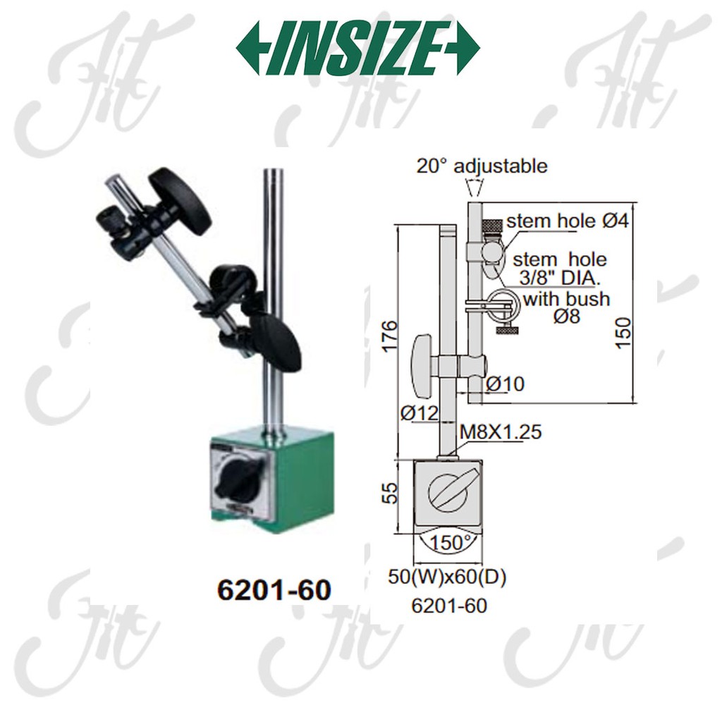 Insize 6201-60 MAGNETIC STAND / ORIGINAL DIAL INDICATOR STAND | Shopee ...