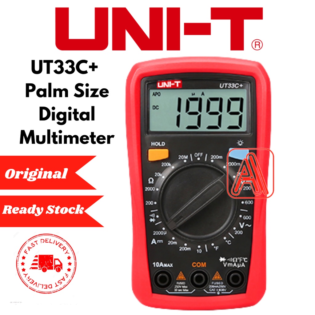 Uni-t UT33C+ Palm Size Digital Multimeter With Temperature -40℃~1000℃ ~ 👍 | Shopee Malaysia
