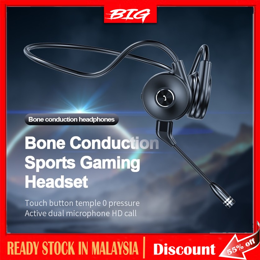 Bone Conduction Earphone Bluetooth Wear Open Ear Hook Light Weight Not ...