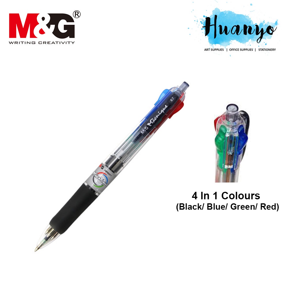 M&G 4 in 1 Colours Ball Point Pen 0.7 ABP80371 (Black/ Blue/ Green/ Red ...