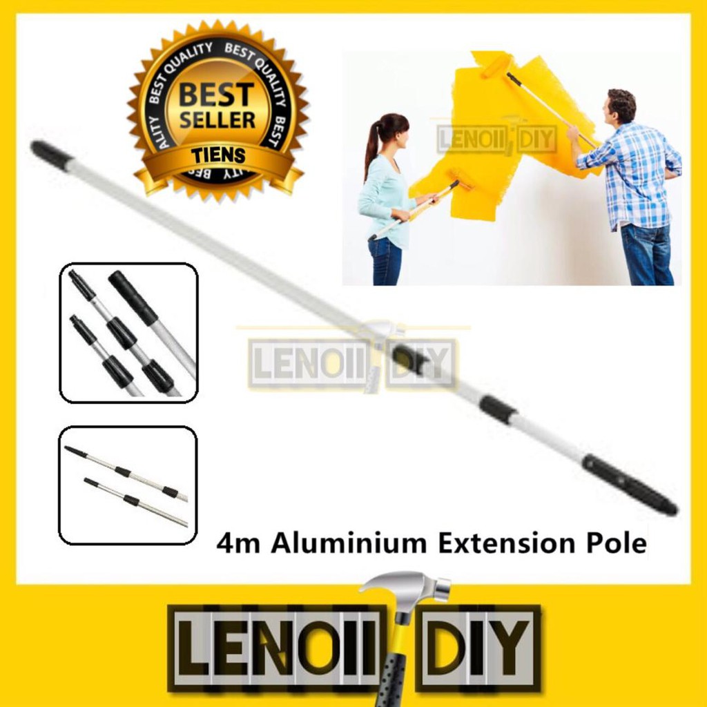4M (12 feet) Aluminium Paint Stick Extension Pole Adjustable ...