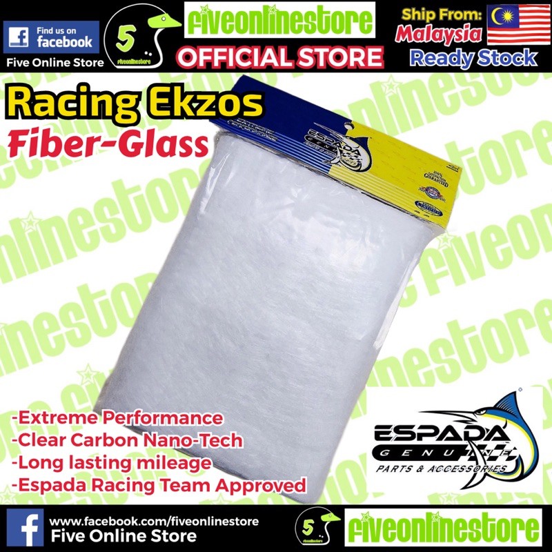 Espada Racing White Fiberglass 2 Layer Exhaust Pipe Ekzos 21.5cm x ...