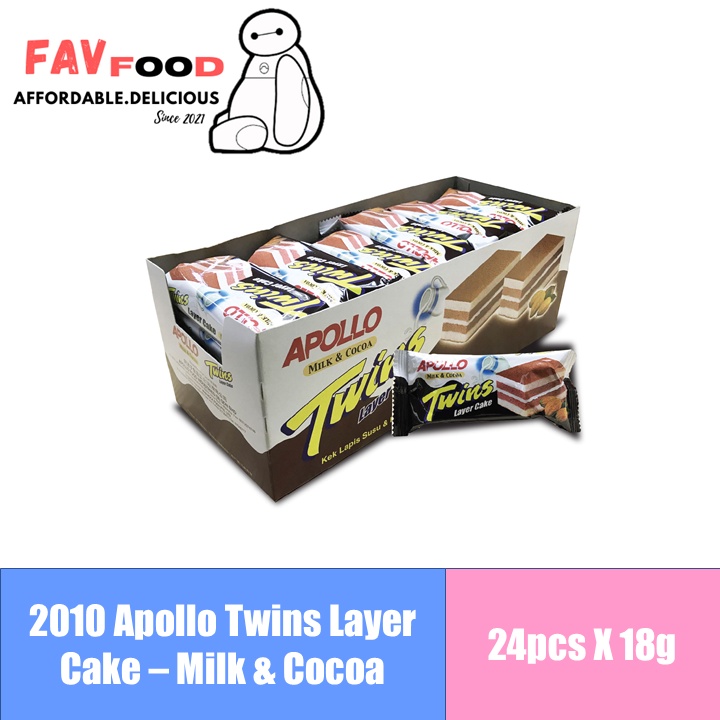 [HALAL] 24pcs Apollo Twins Layer Cake - 2010 Milk & Cocoa | Shopee Malaysia