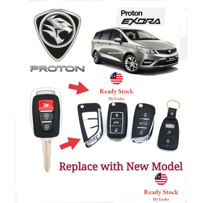 Proton Exora Remote key Replacement with New model Remote | Shopee Malaysia