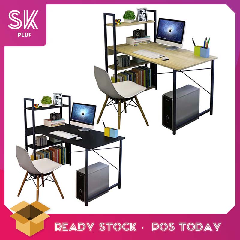 SKPLUS Computer Study Table Writing Table With Attached Shelf Table ...