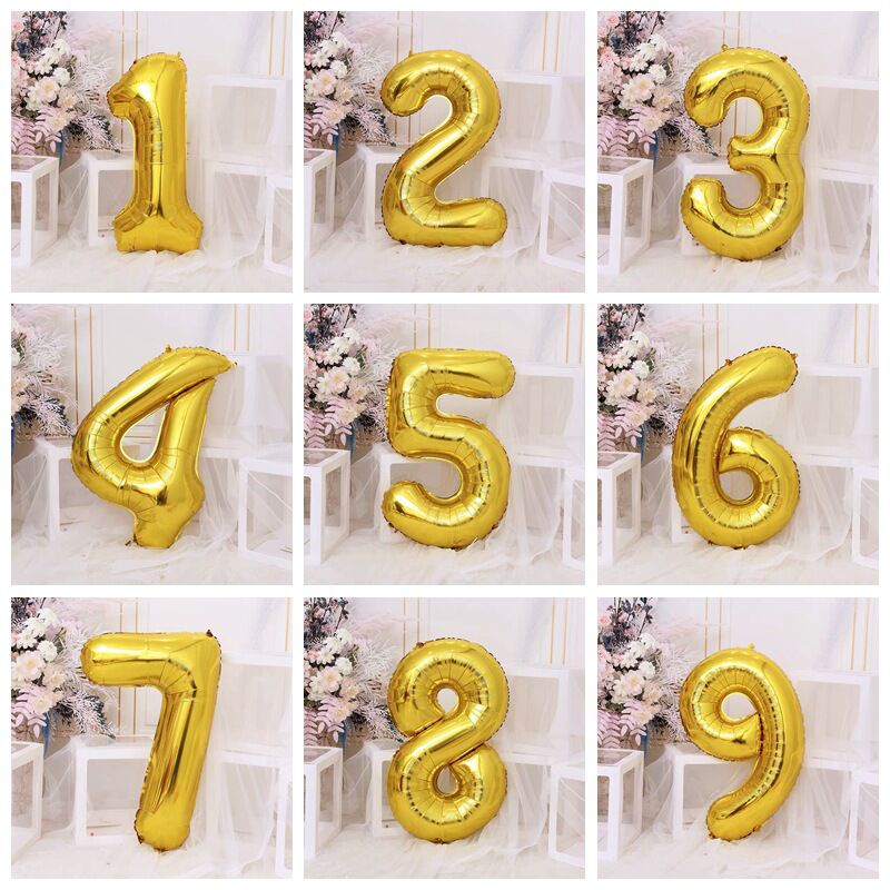 🔥Ready Stock🔥16inch Golden Silver Rose Gold Number Aluminum Foil ...