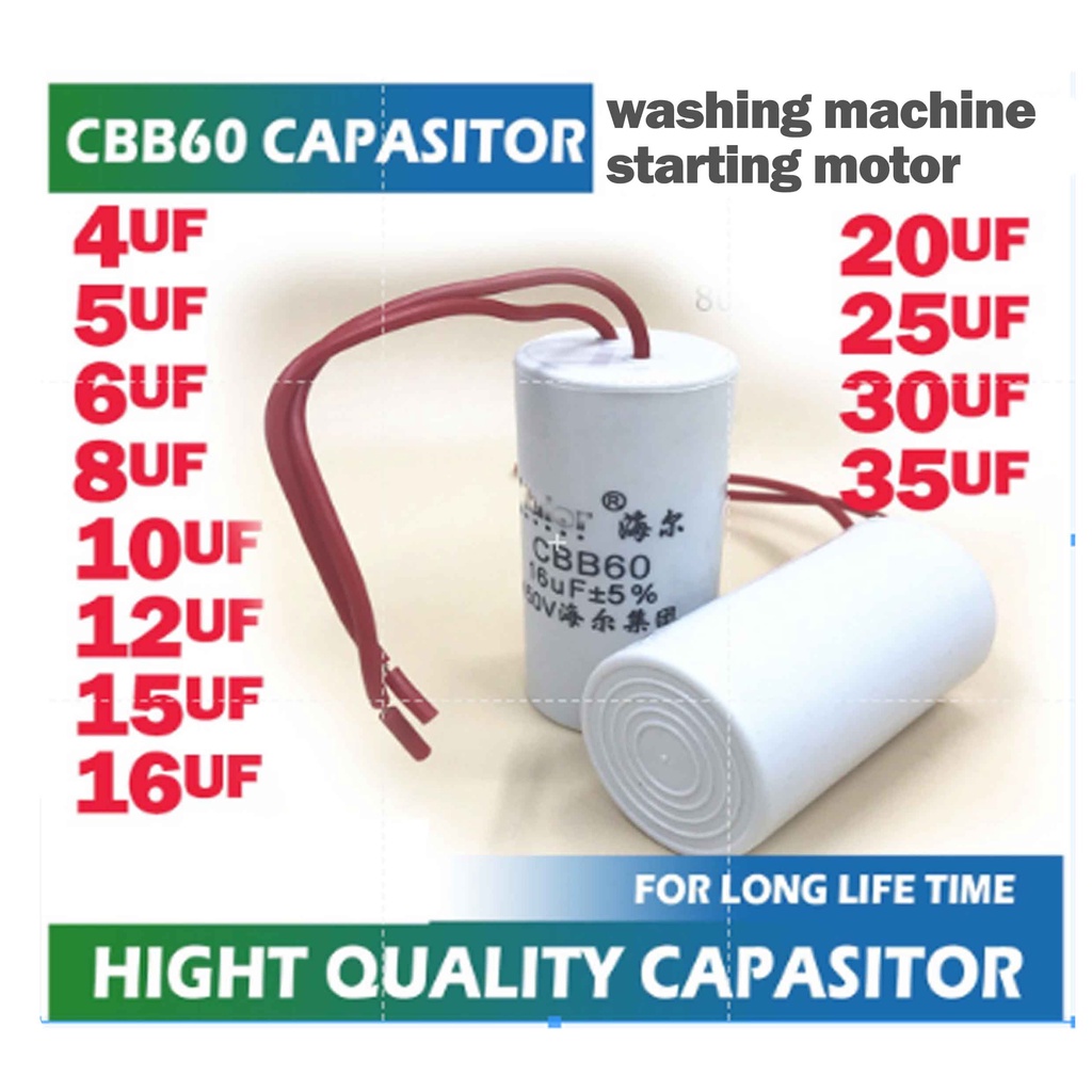 CBB60 capacitor washing machine capasitor starting motor 4uf 5uf 6uf ...