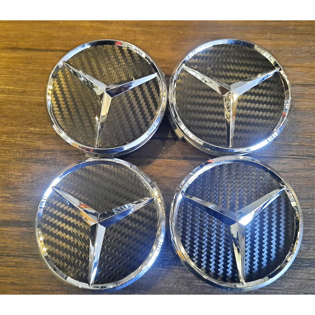 Mercedes-Benz Wheel Center Caps Carbon Black 4pcs 75mm | Shopee Malaysia
