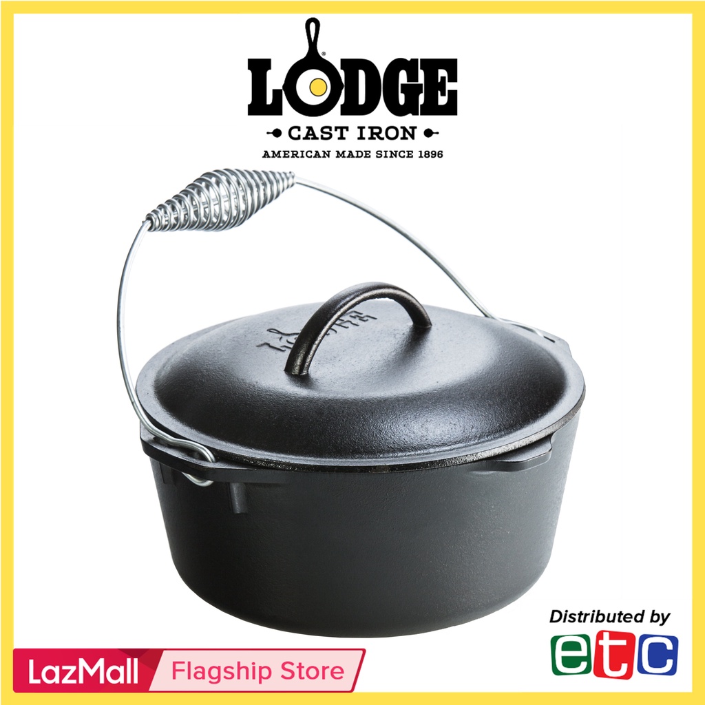Lodge 5 Quart Cast Iron Dutch Oven, with spiral bail handle - L8DO3 | Shopee Malaysia