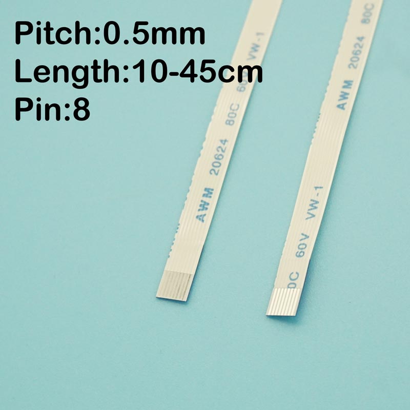 (2 Pc) 8pin 0.5mm Pitch 10cm 15cm 20cm 25cm 30cm 35cm 40cm 45cm Flex ...