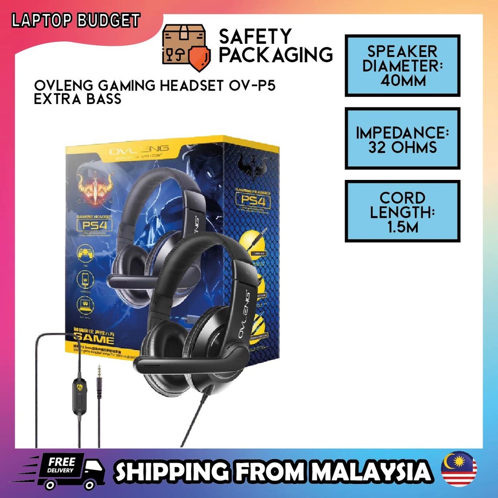 HEADPHONE OVLENG GAMING Headset OV-P5 extra bass | Shopee Malaysia