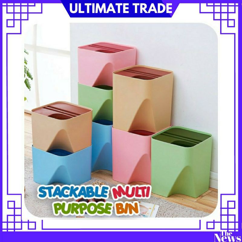 [Ready Stock] Multicolour Stackable Multi Purpose Bin (Big Small ...