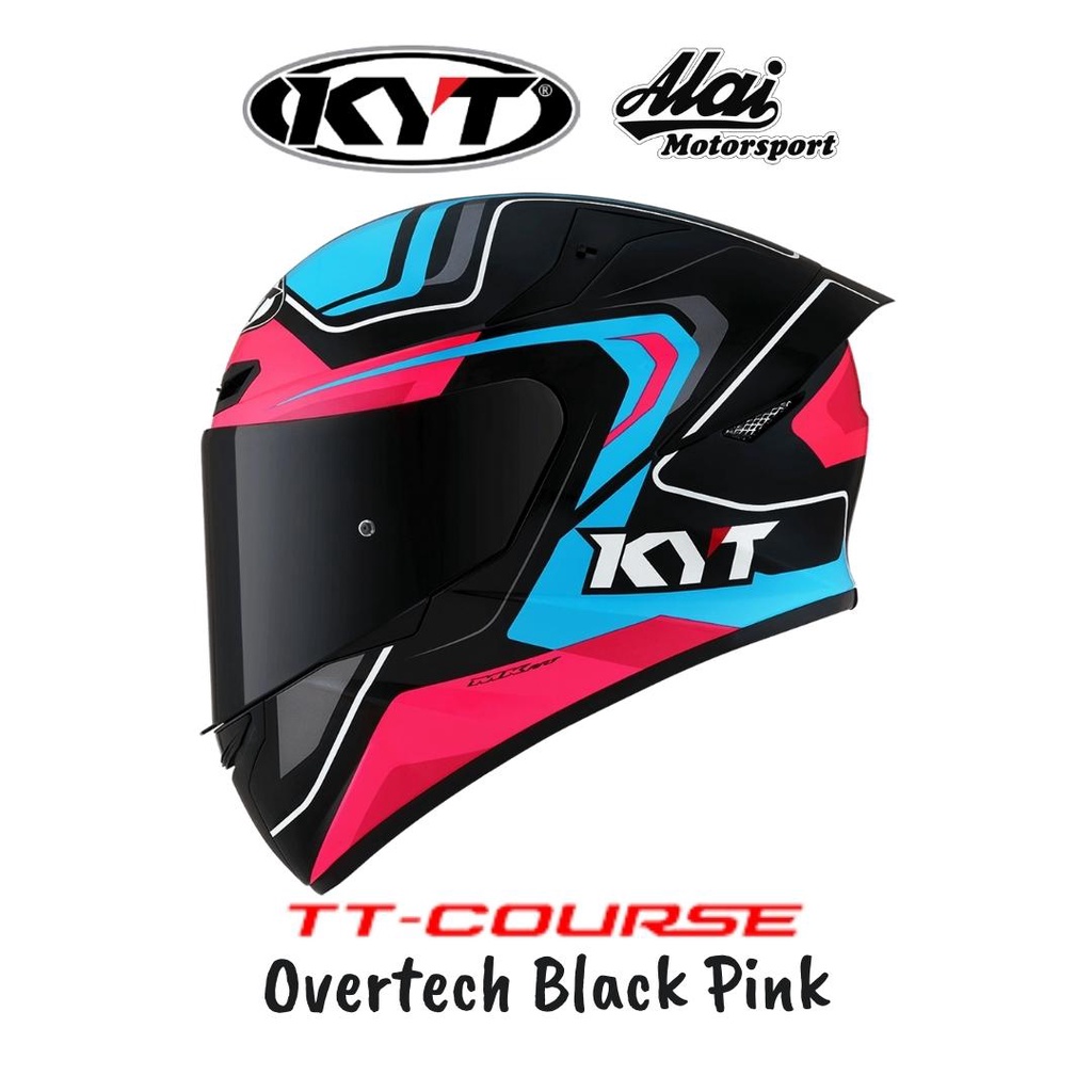 KYT TT Course Overtech Black Pink | Full Face Helmet | KYT | Shopee Malaysia