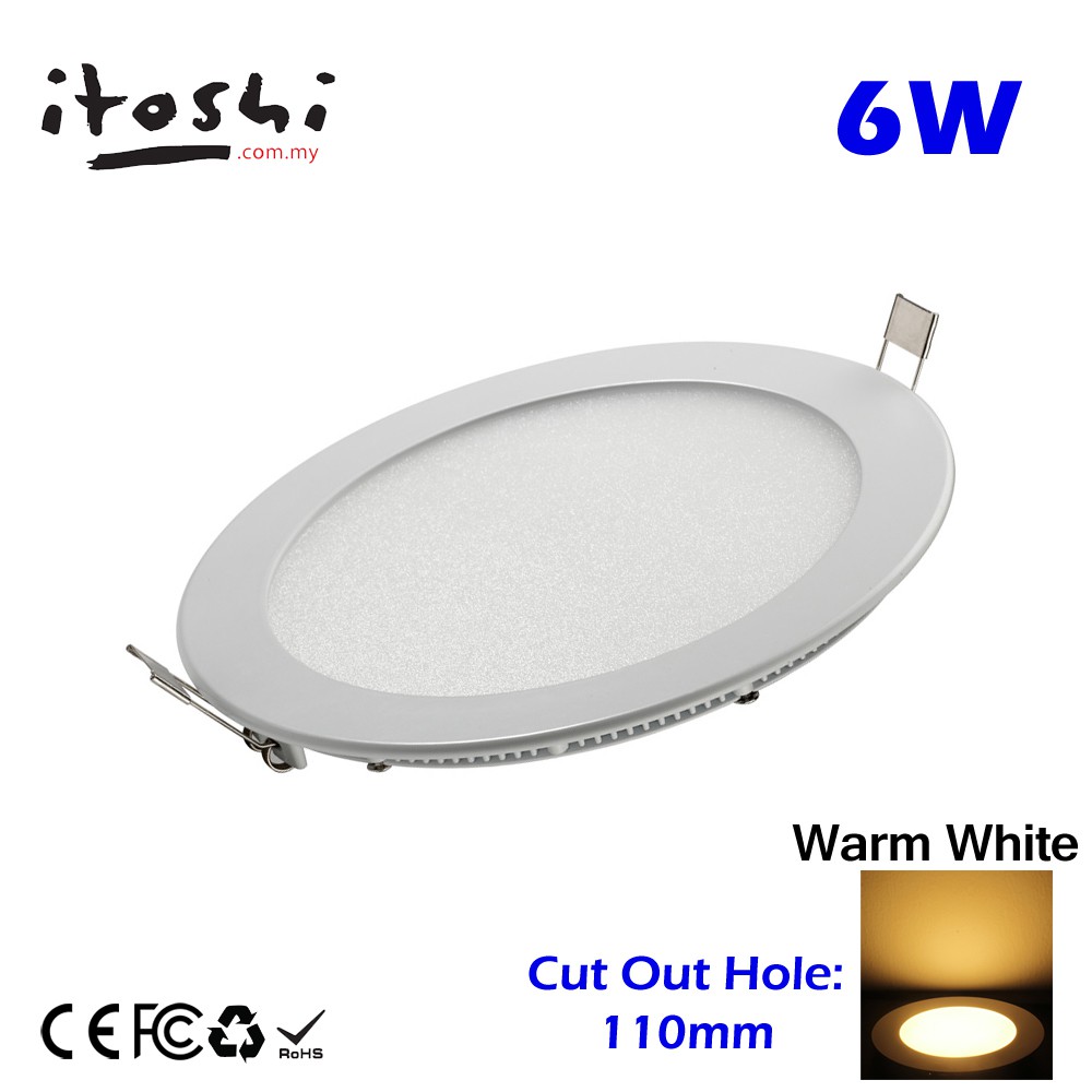 CLEARANCE 6W Ceiling Light LED Downlight Recessed Type Round Warm White ...