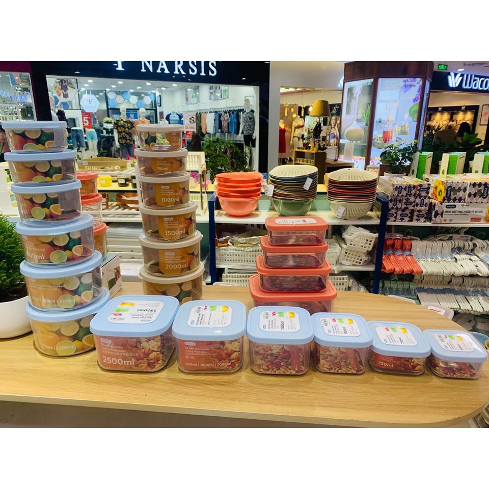 Set of 6 Inochi Plastic Food Containers (500-750-1000-1500-2000-2500ml ...