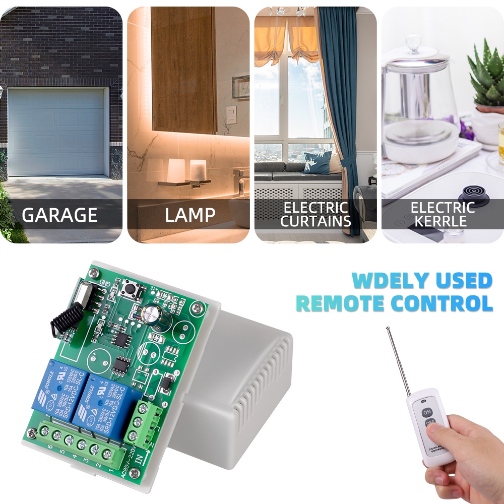 2/4/6/8 Key 433Mhz Button Wireless Remote Control Antenna 1527Mhz Learning Code RF Module 1000m ...