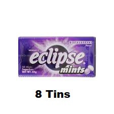 8 Tins Eclipse Sugarfree Mints Blackcurrent Flavour 35g Each (READY ...