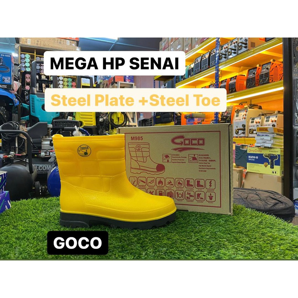 Goco Safety Rubber Boots M985 Ready Stock Murah!! (Steel Toe dgn Steel ...