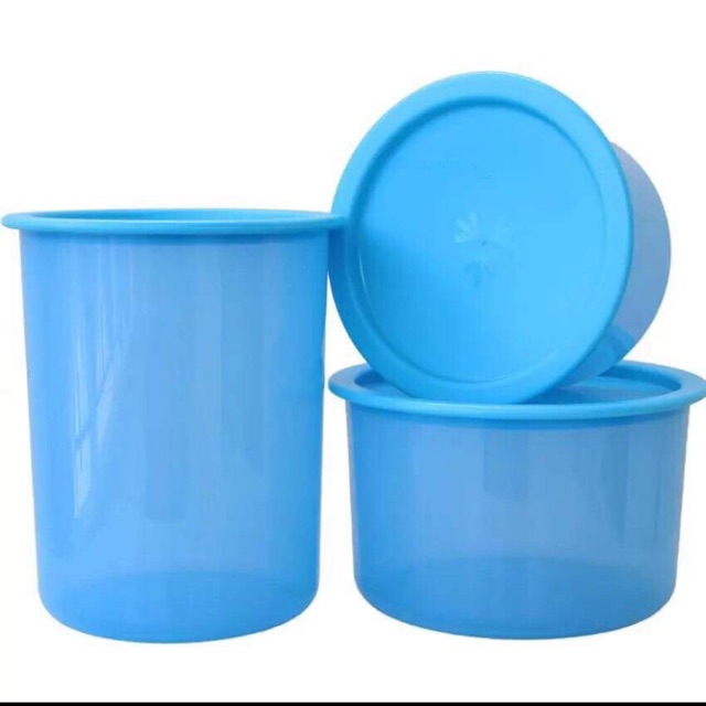 Tupperware Air Tight One Touch Topper 600ml (2) & Canister 1.25L ...