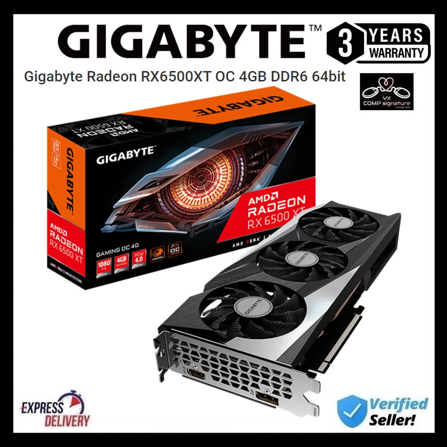 Gigabyte Radeon RX6500XT OC 4GB DDR6 64bit | Shopee Malaysia