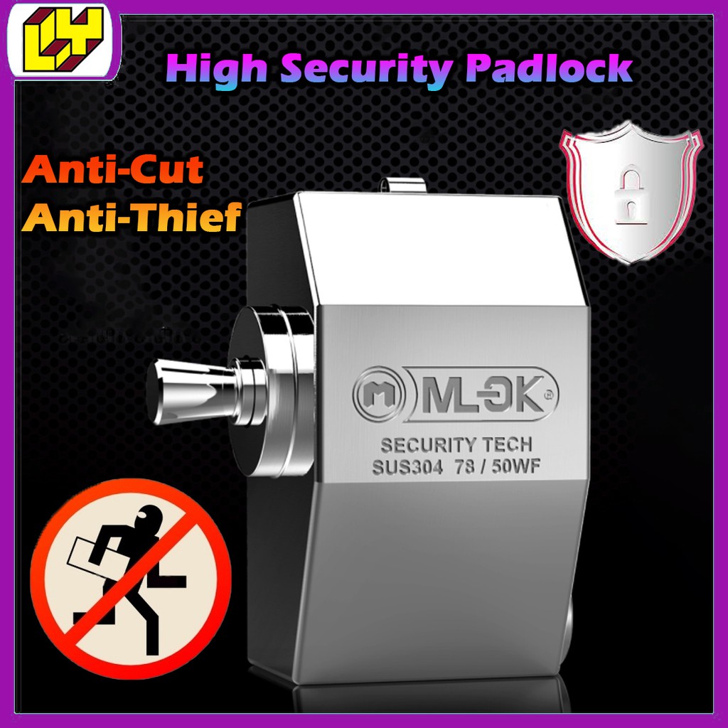 MLOK Warehouse Lock Stainless Steel Padlock Anti Thief Padlock Anti Cut ...
