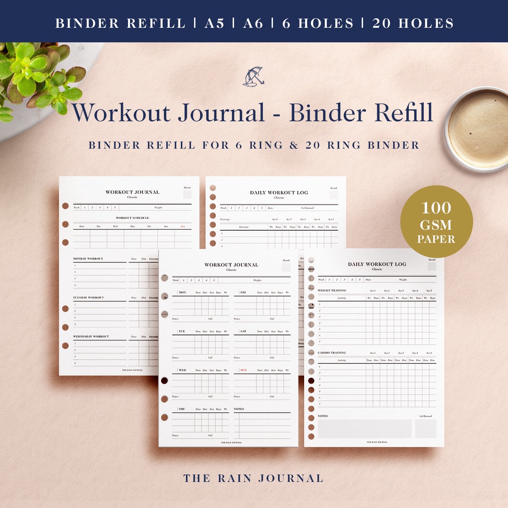 Workout Journal / Workout Log / Workout Tracker - Fitness Planner ...
