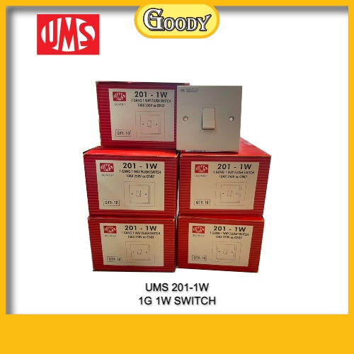 UMS 10AMP 1 GANG 1 WAY SWITCH - 201-1W ( 10pc=1box ) | Shopee Malaysia