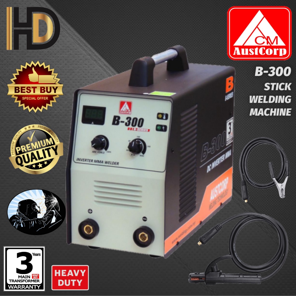 AUSTCORP B-300 Stick Welding Machine Power Source / Heavy Duty / 2.6MM - 4.0MM Welding Rod / 3 ...