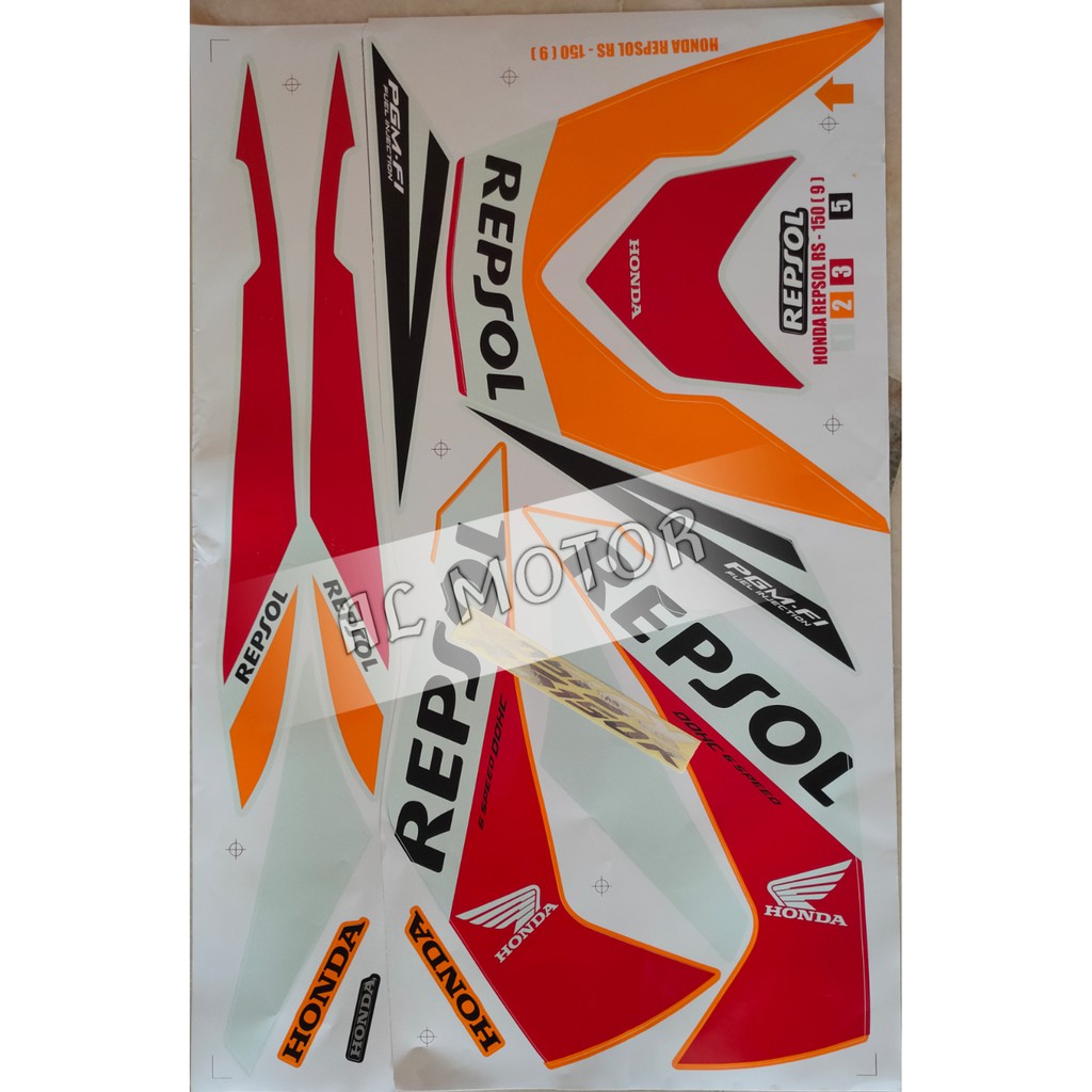HONDA REPSOL RS-150 (9) STRIPE BODY STICKER | Shopee Malaysia