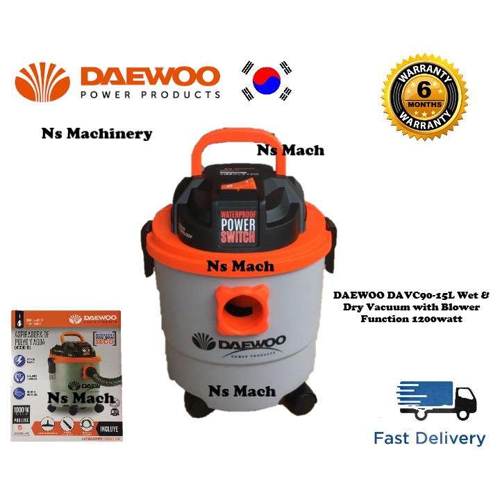 DAEWOO DAVC90-15L Wet & Dry Vacuum with Blower Function 1200watt ...