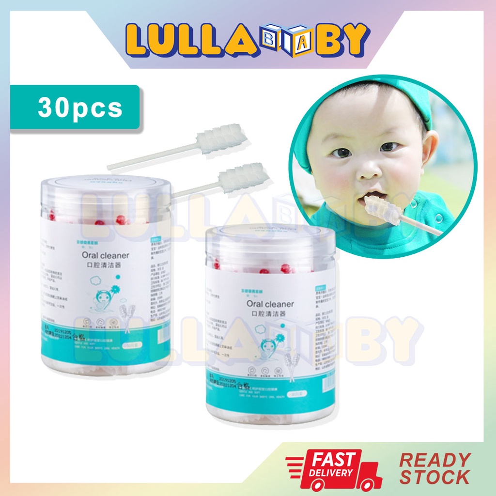 🔥READY STOCK🔥30 Sticks Baby Oral Cotton Swab Mouth Tongue Cleaner Oral ...