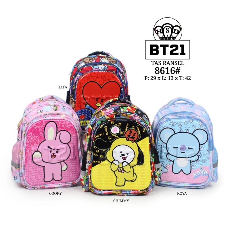 Bt21 BTS Elementary School Children's Backpack | Shopee Malaysia