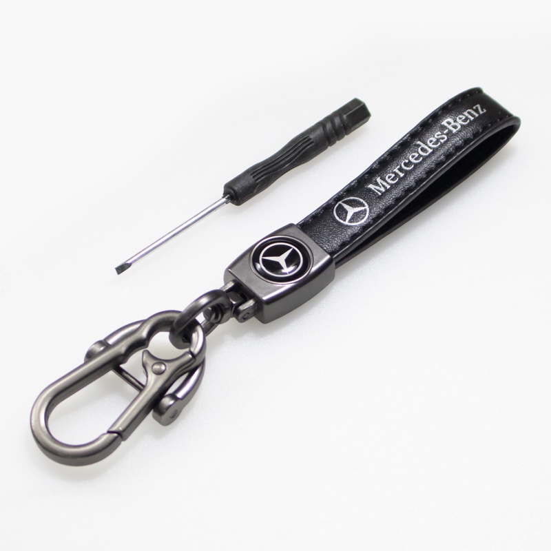 1pcs PU Leather Car Key Chain Key Decor Ring Embossed Car Logo Metal ...