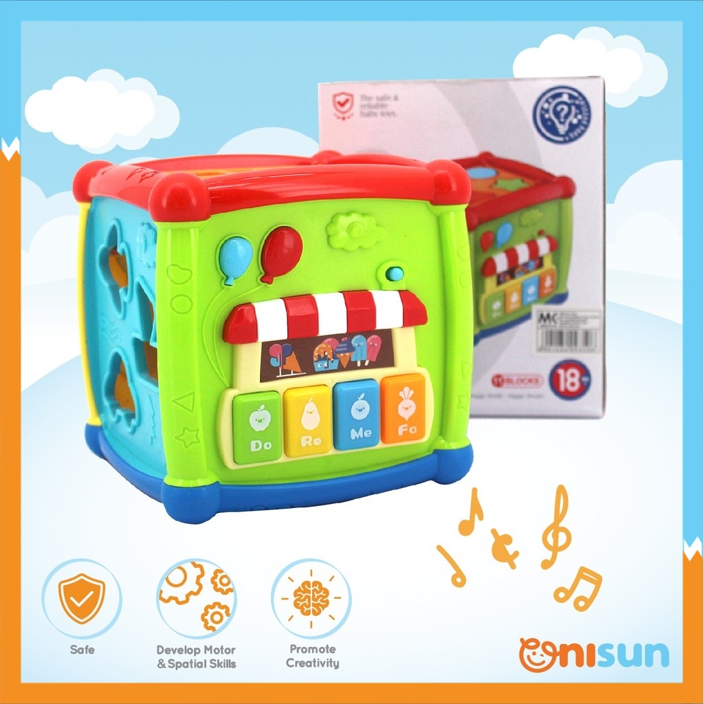 Baby 6in1 Musical Piano Shape Block With Light & Sound Early Learning ...