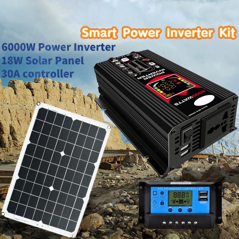 [Local Ready Stock] Solar Power Inverter Kit 6000W Power Inverter+18W ...