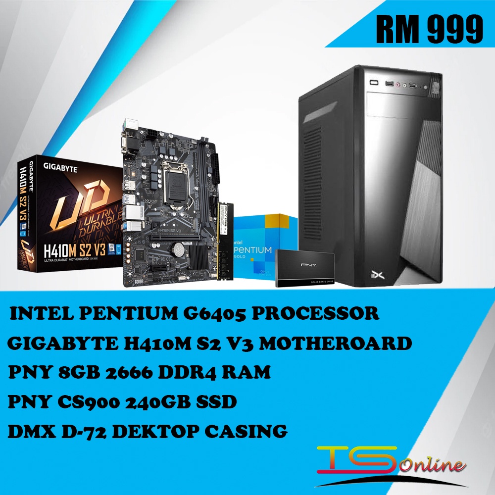 BUDGET OFFICE PC DESKTOP SET (INTEL) FOR STUDY / HOME DESTKOP / OFFICE ...
