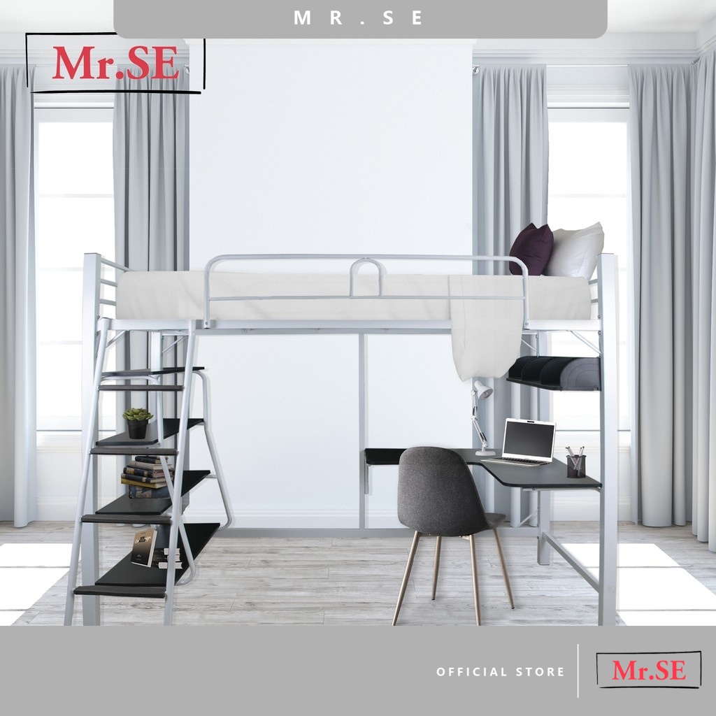 FREE SHIPPING MRSE Aloha Loft Single Size Bed Frame with Study Table ...