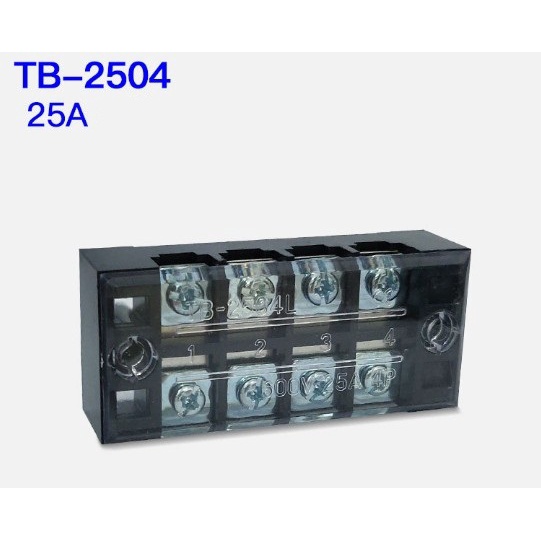 TB25 TB-25 3/4/5/6/8/10/12 Fixed Barrier Dual Row Strip Screw Terminal ...