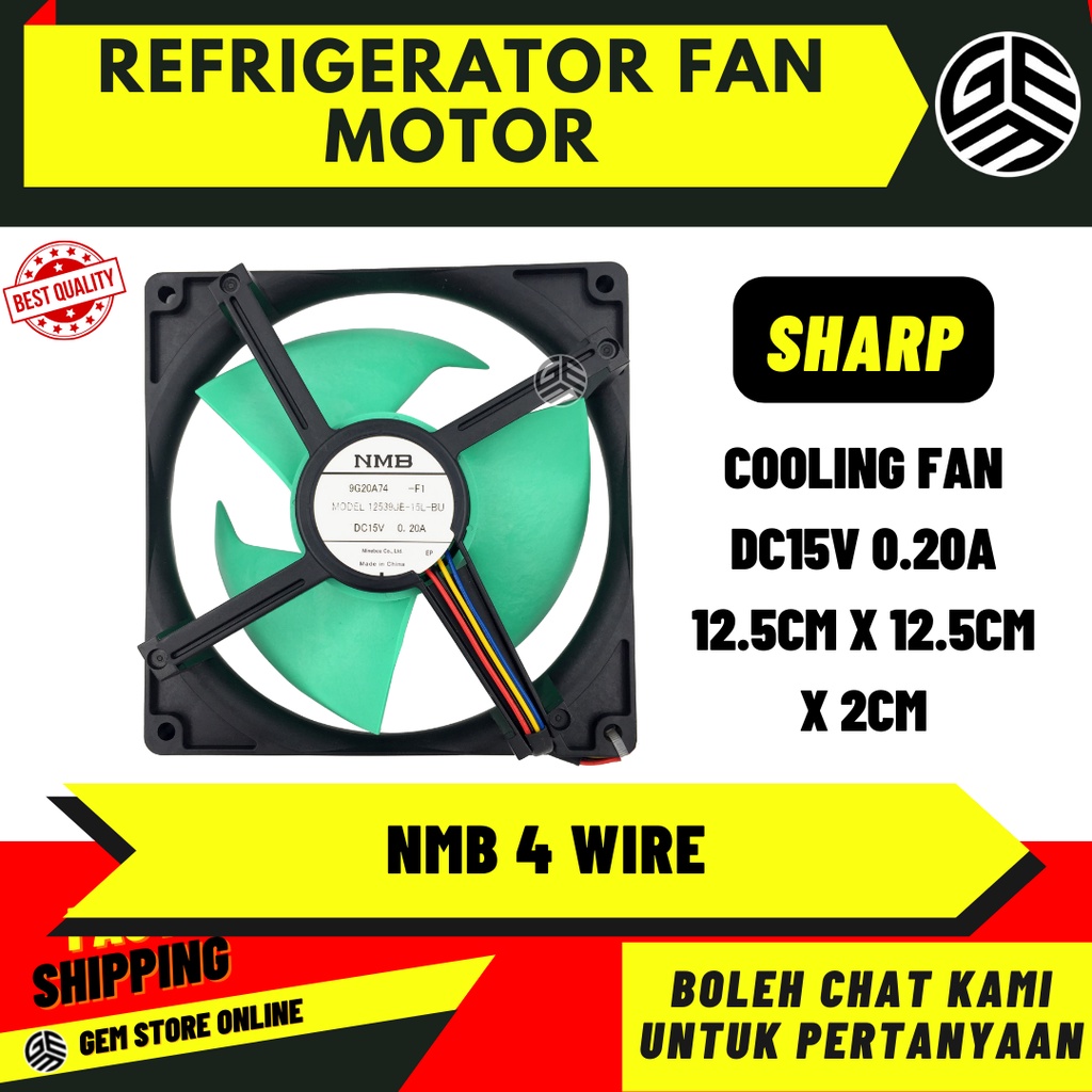 SHARP Fridge Refrigerator Freezer Cooling Fan / Kipas Peti Sejuk / NMB ...