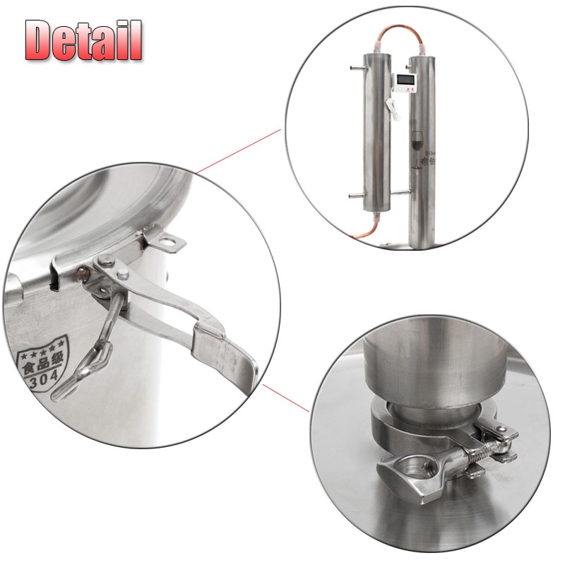 304 stainless steel Efficient DIY Alcohol Ethanol Distiller Home Brew ...