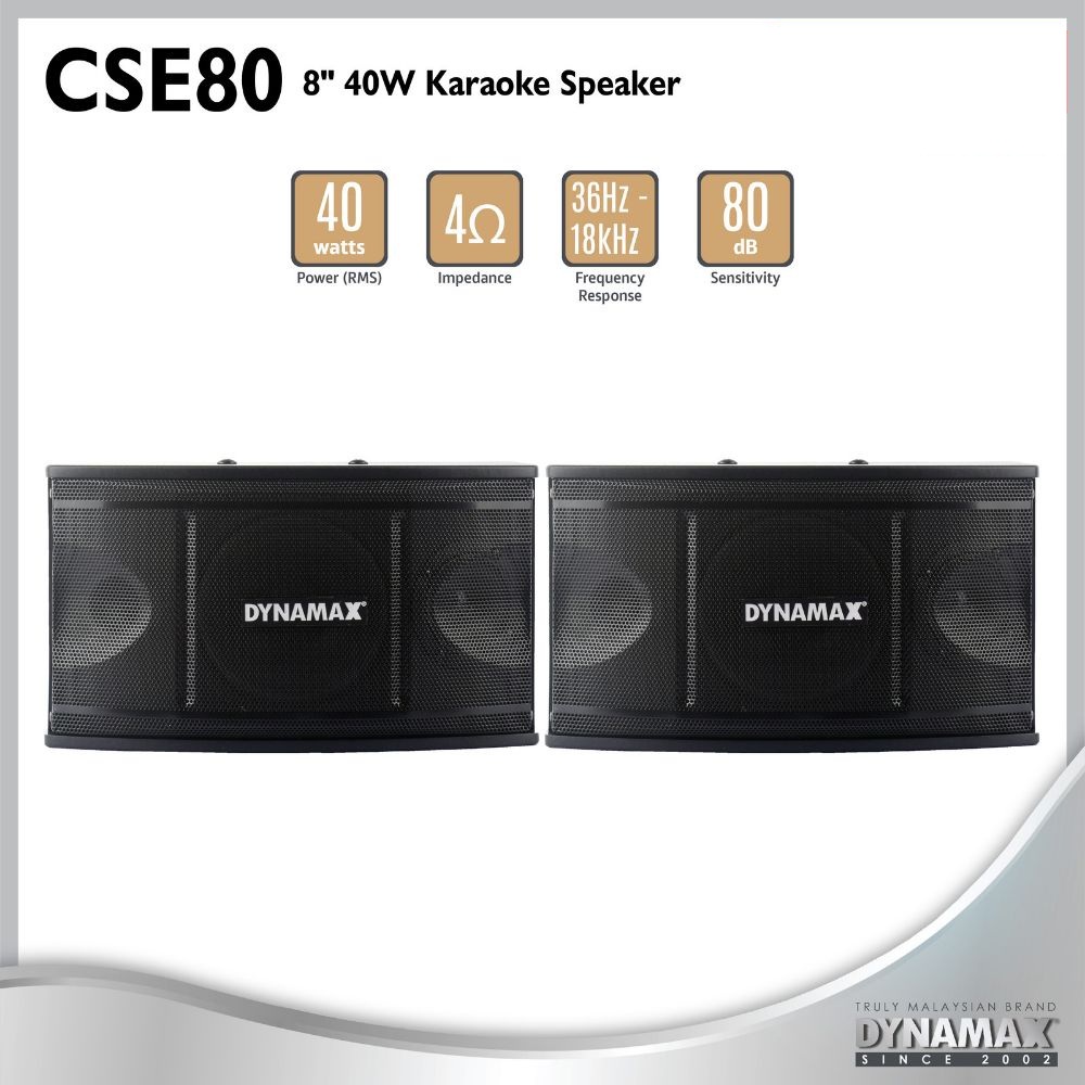 DYNAMAX CSE80 8" 40W Home KTV Karaoke Speaker (1 Pair) | Shopee Malaysia