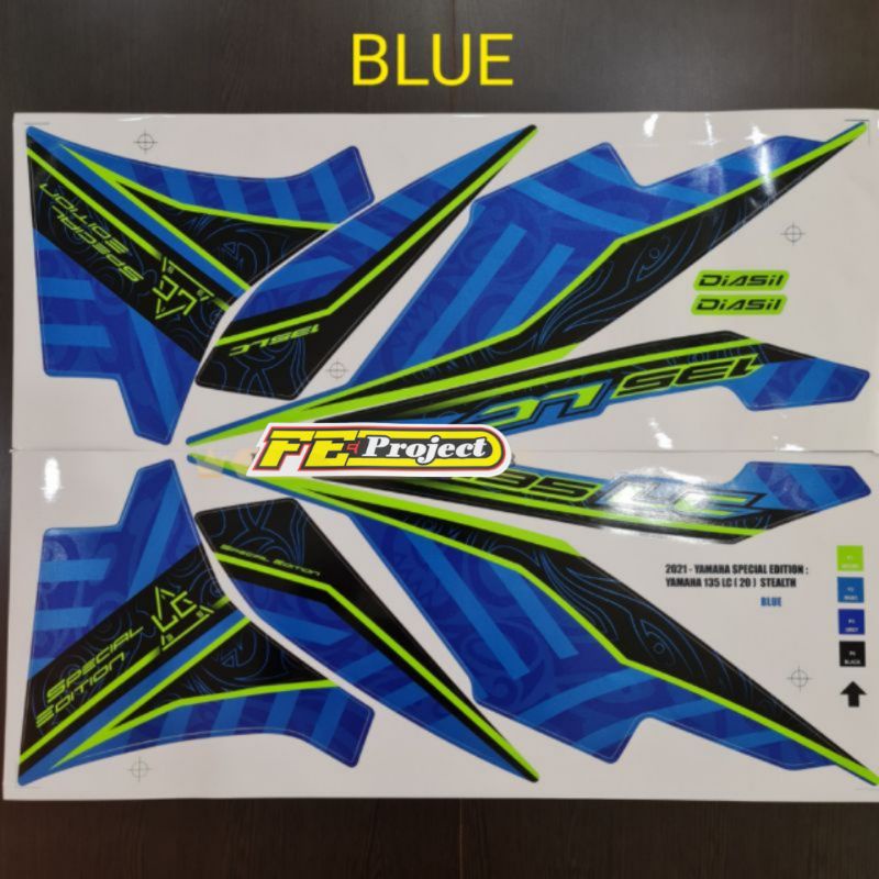 LC135 NEW LCV2 - V7 2021 SPECIAL EDITION ( 20 ) BODY STICKER CYAN RED ...