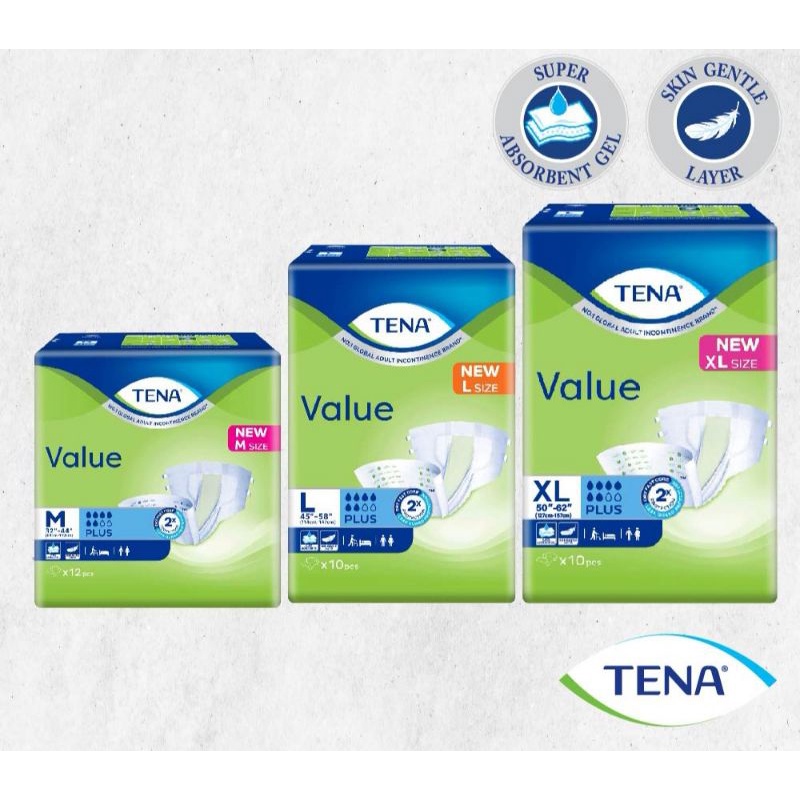 🔥Tena Value Adult Diaper ( M12 / L10 / XL10 )🔥 | Shopee Malaysia