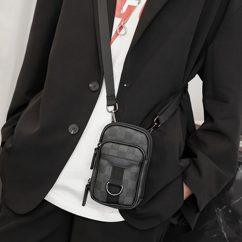 Men Casual Mini Phone Crossbody Bag Retro Daily Hangbag Shoulder Bag ...
